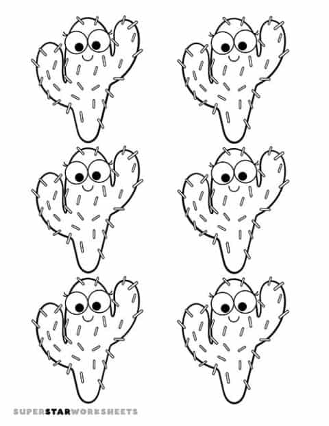 Cactus Template (Free Printables) - Superstar Worksheets