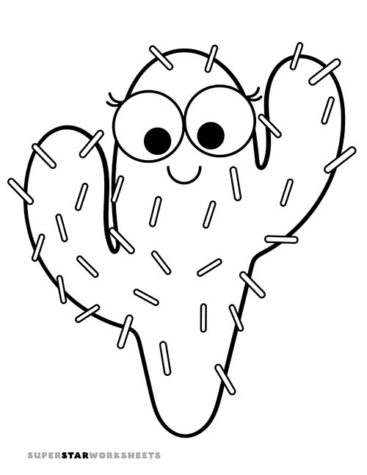 Cactus Template (Free Printables) - Superstar Worksheets