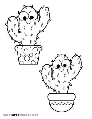 Cactus Template (Free Printables) - Superstar Worksheets