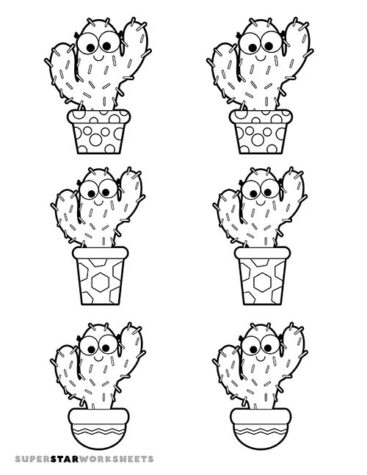 Cactus Template (Free Printables) - Superstar Worksheets
