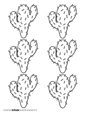 Cactus Template (Free Printables) - Superstar Worksheets