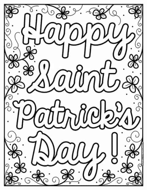 St. Patrick's Day Coloring Pages (Free Printables) - Superstar Worksheets