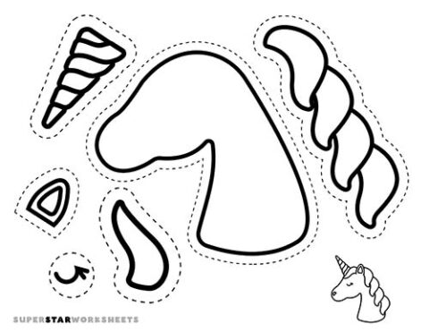 Unicorn Template (Free Printables) - Superstar Worksheets