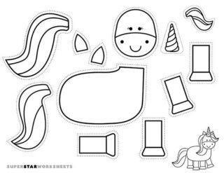 Unicorn Template (Free Printables) - Superstar Worksheets