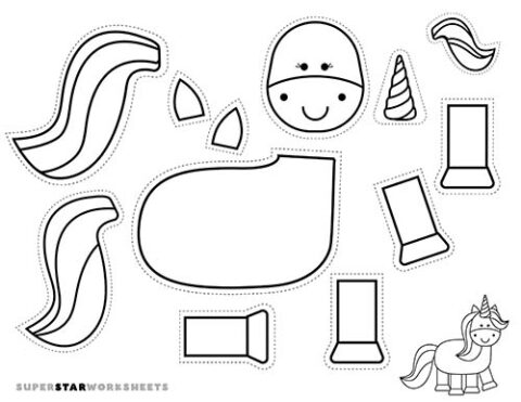 Unicorn Template (Free Printables) - Superstar Worksheets