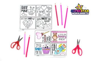 Valentine's Day Card Template (Free Printables) - Superstar Worksheets