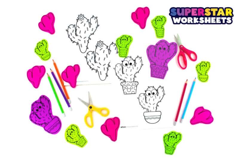 Cactus Template (Free Printables) - Superstar Worksheets