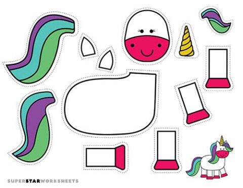 Unicorn Template (Free Printables) - Superstar Worksheets
