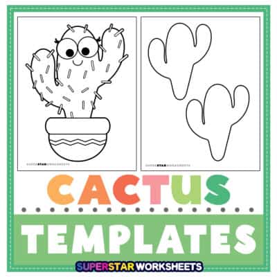 Cactus Template (Free Printables) - Superstar Worksheets