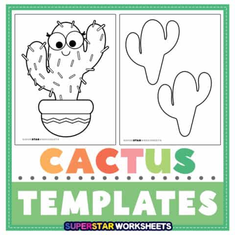 Cactus Template (Free Printables) - Superstar Worksheets