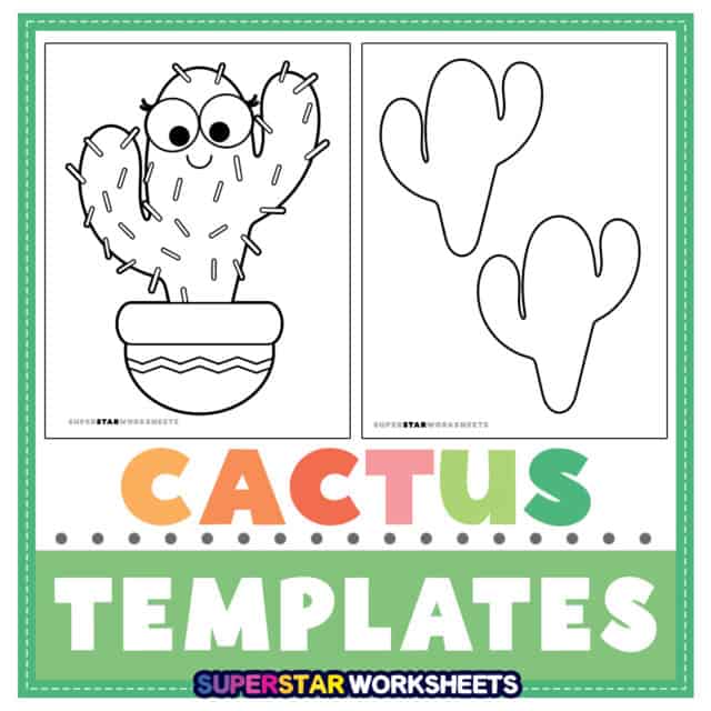 Cactus Template (Free Printables) - Superstar Worksheets