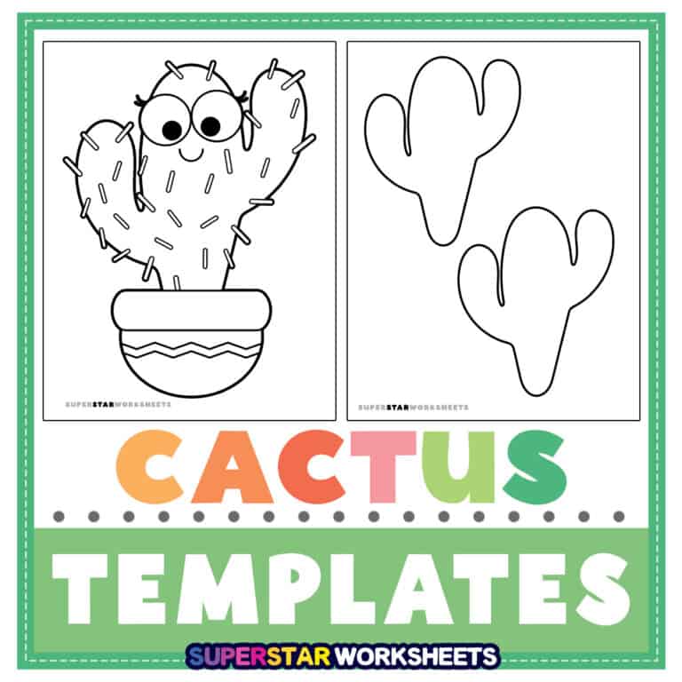 Cactus Template (Free Printables) - Superstar Worksheets
