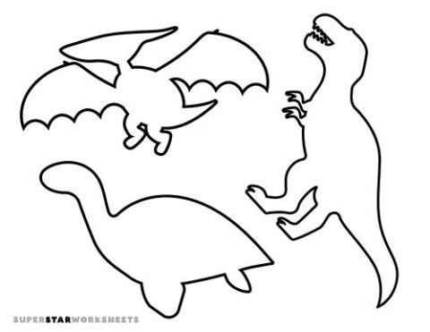 Dinosaur Template - Superstar Worksheets
