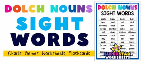Dolch Sight Word Nouns - Superstar Worksheets