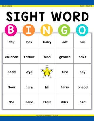 Dolch Sight Word Nouns - Superstar Worksheets