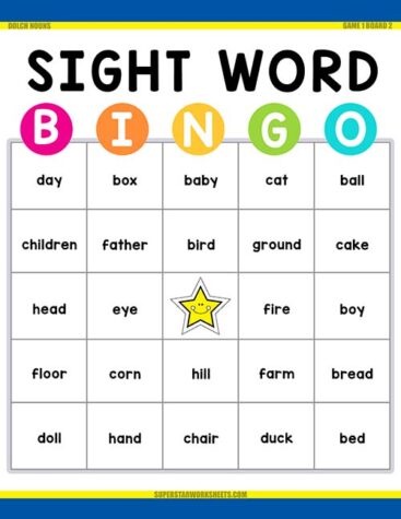 Dolch Sight Word Nouns - Superstar Worksheets