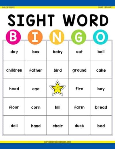 Dolch Sight Word Nouns - Superstar Worksheets