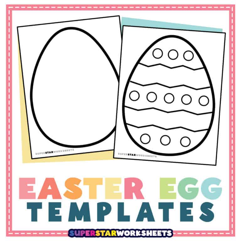 Easter Egg Template (Free Printables) - Superstar Worksheets