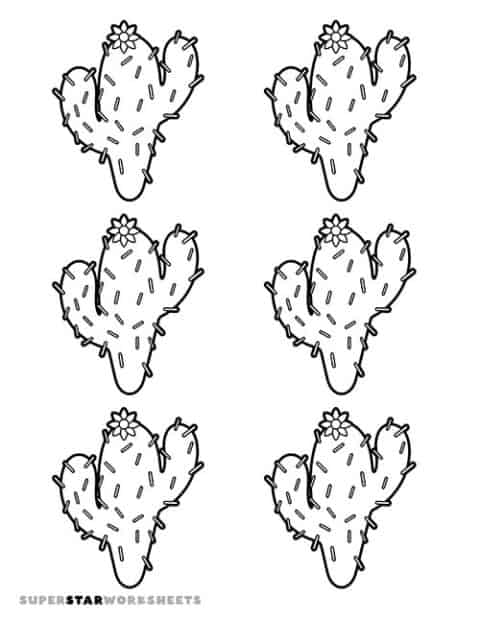 Cactus Template (Free Printables) - Superstar Worksheets