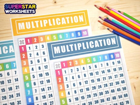 Multiplication Chart - Superstar Worksheets