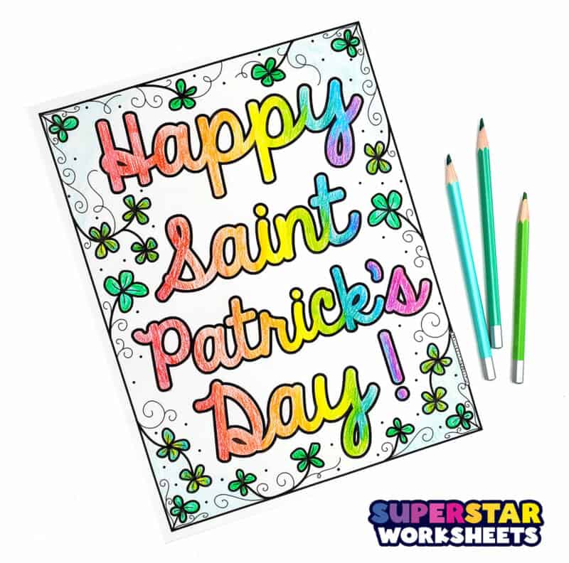 St. Patrick's Day Coloring Pages (Free Printables) - Superstar Worksheets
