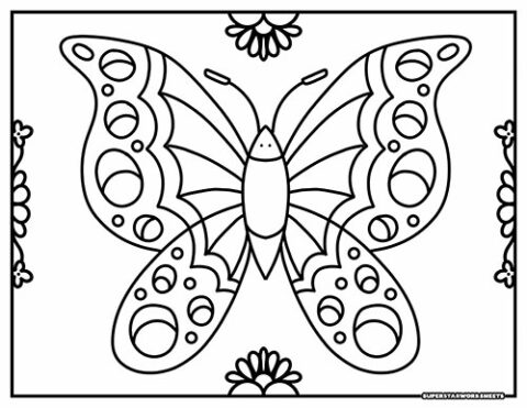Butterfly Coloring Pages - Superstar Worksheets