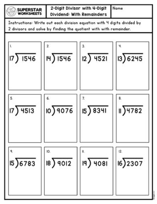 Long Division Worksheets - Superstar Worksheets