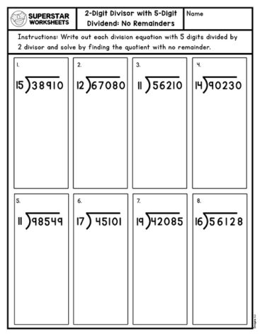 Long Division Worksheets - Superstar Worksheets