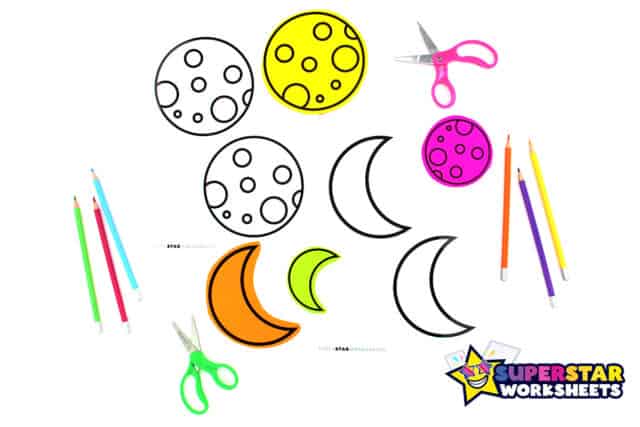Moon Templates (Free Printables) - Superstar Worksheets