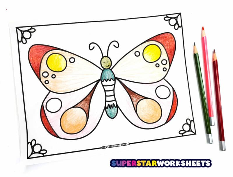 Butterfly Coloring Pages - Superstar Worksheets