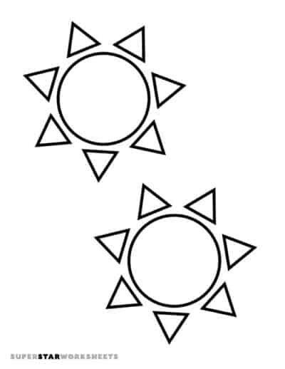 Sun Template (Free Printables) - Superstar Worksheets