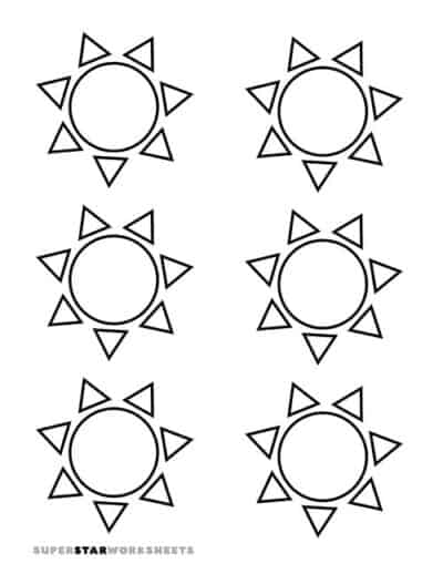 Sun Template (Free Printables) - Superstar Worksheets
