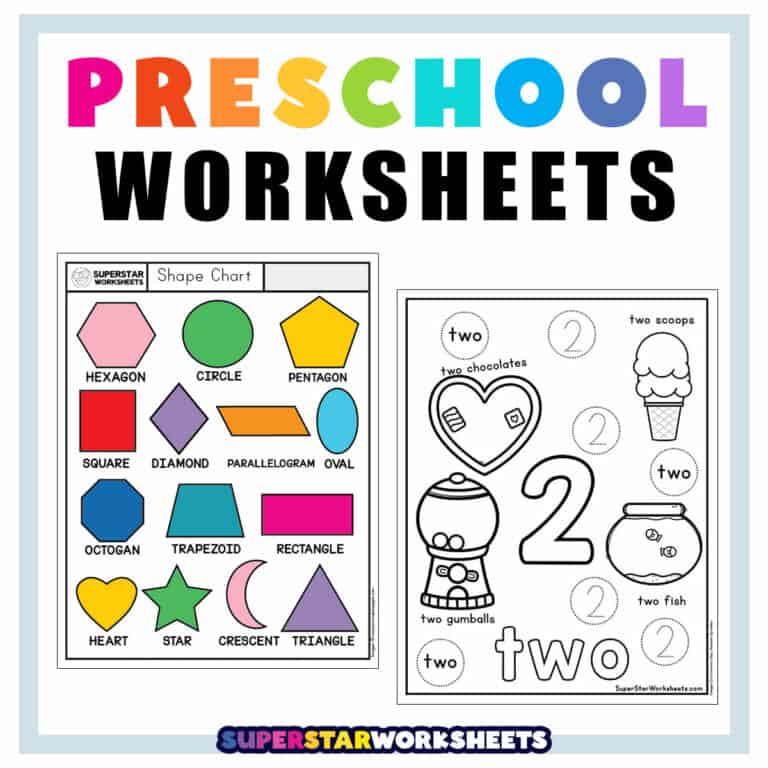 Preschool Worksheets - Superstar Worksheets