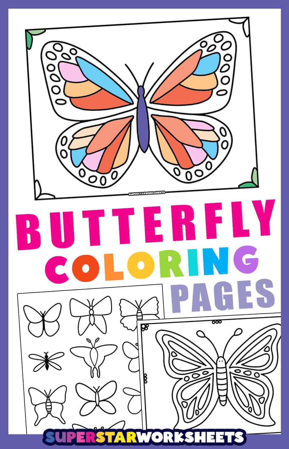 Butterfly Coloring Pages - Superstar Worksheets