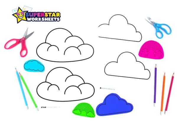 Cloud Template (Free Printables) - Superstar Worksheets