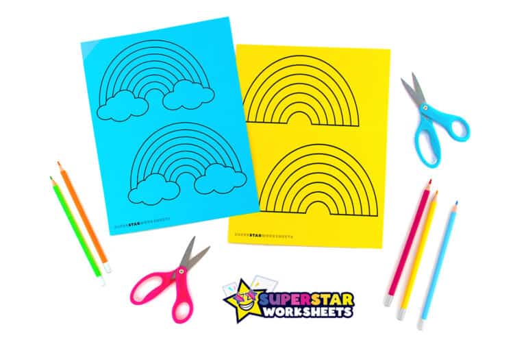 Rainbow Template (Free Printables) - Superstar Worksheets