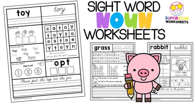 Dolch Sight Word Nouns - Superstar Worksheets