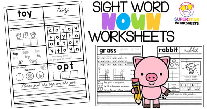 Dolch Sight Word Nouns - Superstar Worksheets