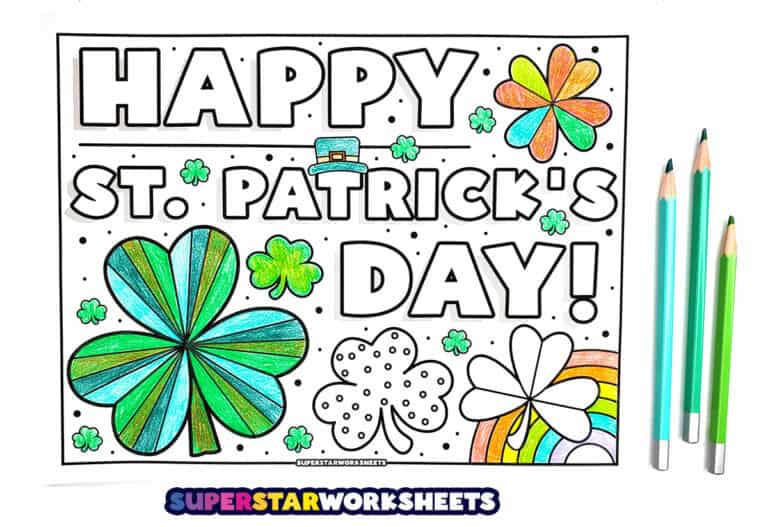 St. Patrick's Day Coloring Pages (Free Printables) - Superstar Worksheets