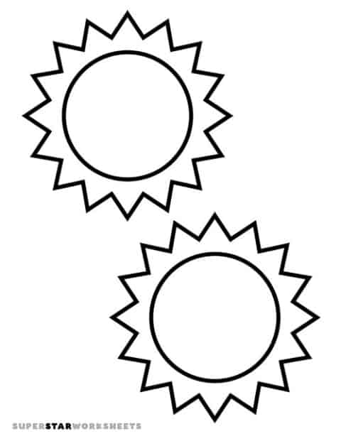 Sun Template (Free Printables) - Superstar Worksheets