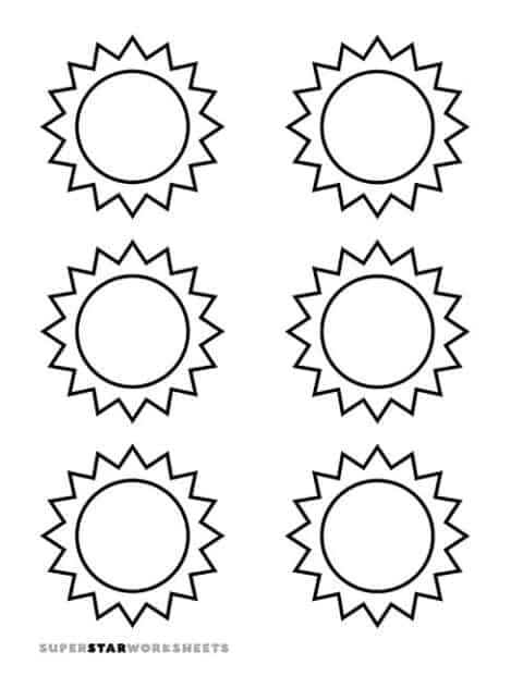 Sun Template (Free Printables) - Superstar Worksheets