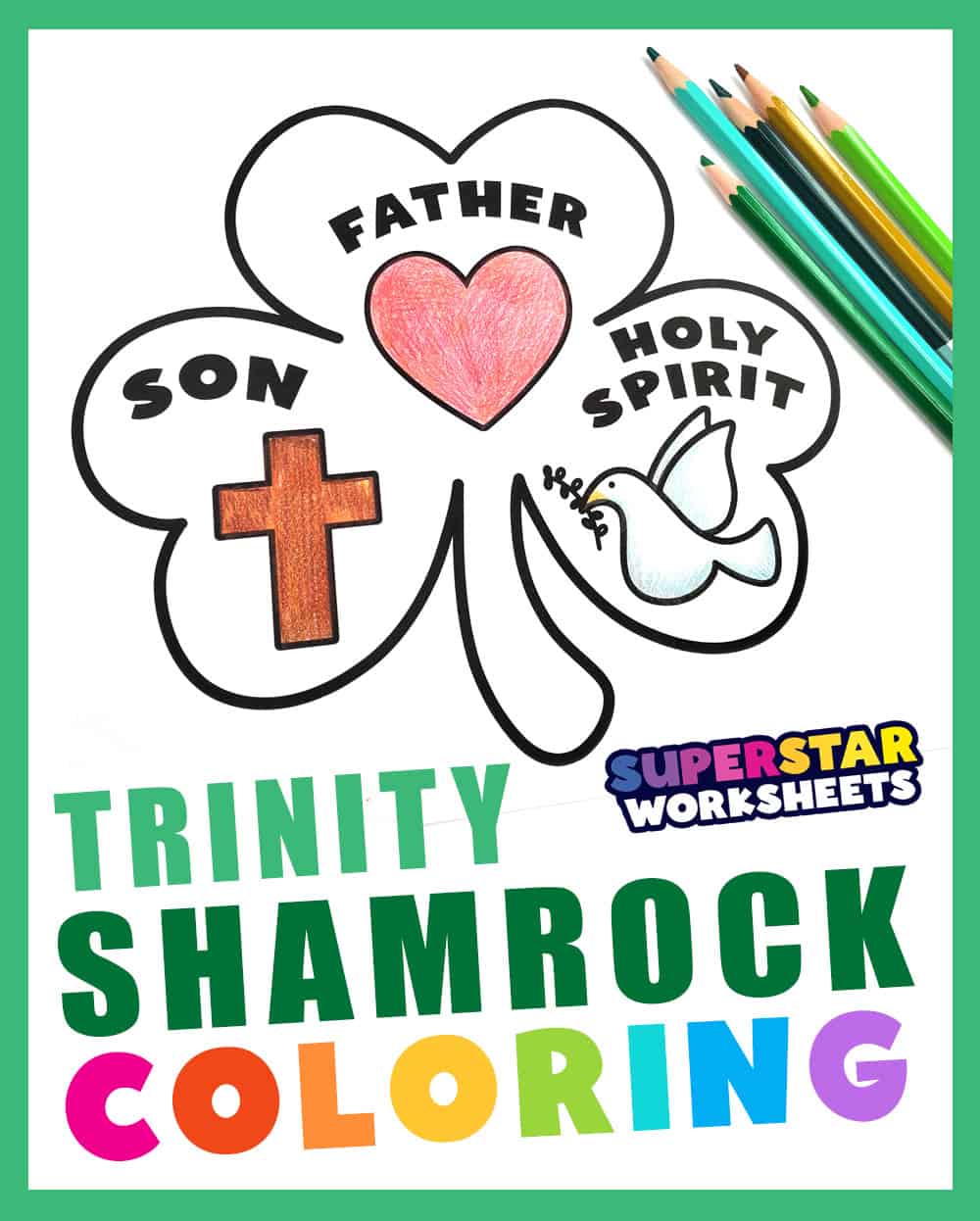 Shamrock Coloring Pages (Free Printables) - Superstar Worksheets