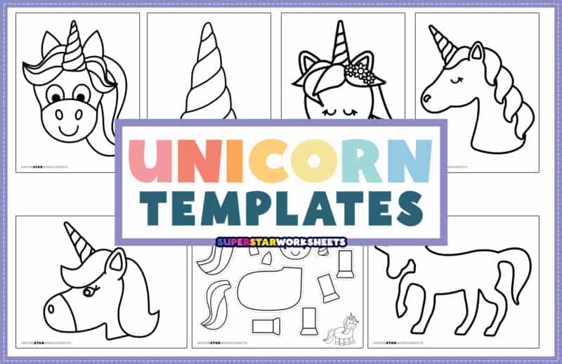 Unicorn Template (Free Printables) - Superstar Worksheets