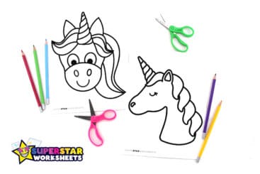 Unicorn Template (Free Printables) - Superstar Worksheets