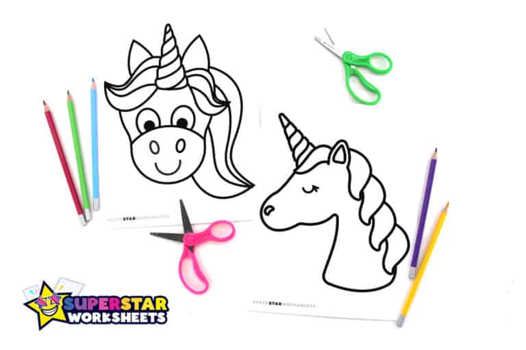 Unicorn Template (Free Printables) - Superstar Worksheets