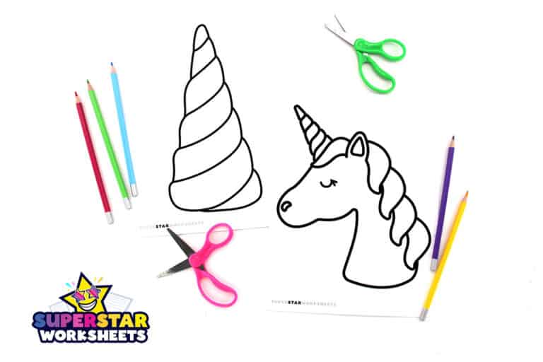 Unicorn Template (Free Printables) - Superstar Worksheets
