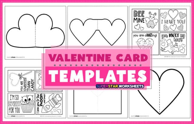 Valentine's Day Card Template (Free Printables) - Superstar Worksheets