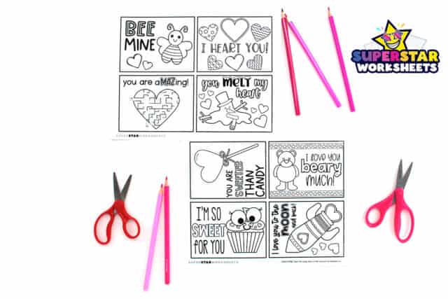 Valentine's Day Card Template (Free Printables) - Superstar Worksheets