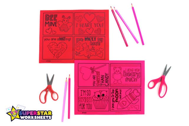 Valentine's Day Card Template (Free Printables) - Superstar Worksheets