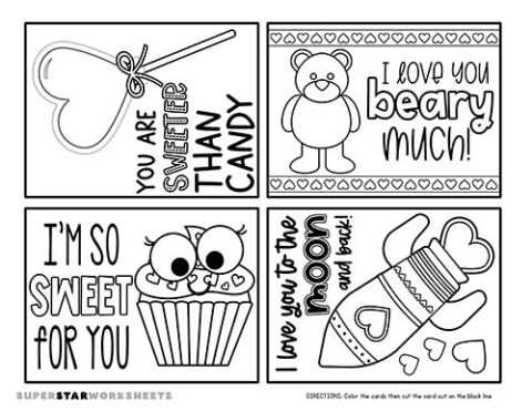 Valentine's Day Card Template (Free Printables) - Superstar Worksheets